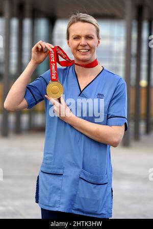 Olympic gold medal winning curler Vicky Wright returns to work as a ...