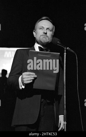 Sir Richard Stilgoe, OBE, presenting one of the Schools Prom concerts ...