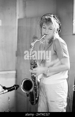 English musician Barbara Thompson, MBE performing in London, England in ...