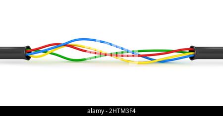 vector electrical wire cross section on white background Stock Vector ...