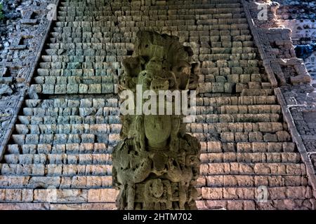 Maya ruins - the mayan Hieroglyphic Stairway at the UNESCO World ...