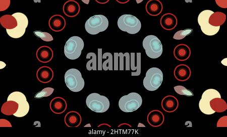 Colorful flowery circle burst, motion graphics background, seamless ...