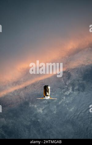 The Northrop Grumman Cygnus spacecraft with the distinct cymbal shaped ...