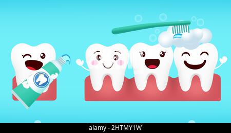 Emoji teeth vector design. Dental emojis in white, clean and brushing ...