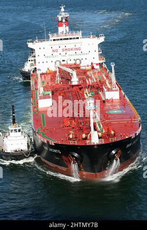 LARGE TANKER SHIP CARRYING CHEMICALS ENTERING SYDNEY HARBOUR GUIDED BY ...