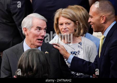 Sen. Lisa Murkowski, R-Alaska, watches before President Donald Trump ...