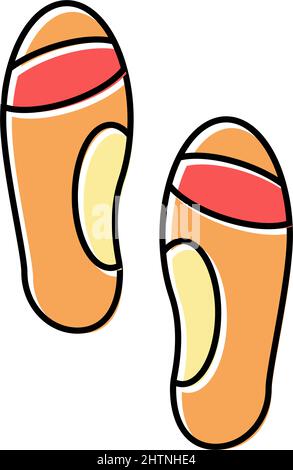 Orthopedic insoles isolated linear icon, gait correction, flat sole ...