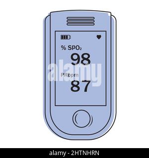 oxygen measurement device, color isolated vector illustration in ...