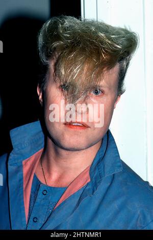 Flock of Seagulls photographed backstage at television show "Solid Gold ...