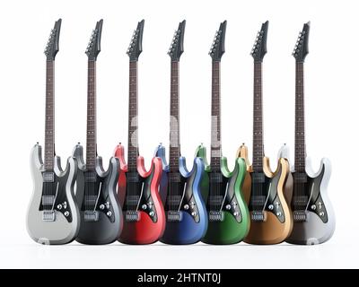 Generic electric guitars isolated on white background Stock Photo - Alamy