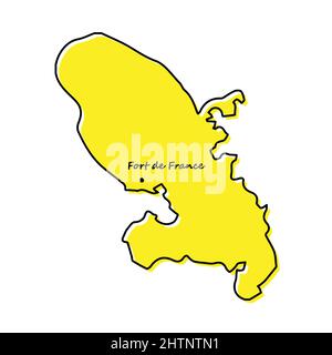 Martinique outline silhouette map illustration Stock Vector Image & Art ...
