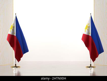 Border made with Philippines national flag. Brush stroke frame ...