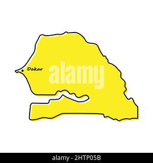 Stylized simple outline map of Senegal icon Stock Vector Image & Art - Alamy