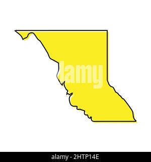 Simple map of British Columbia, province of Canada with outlines of ...