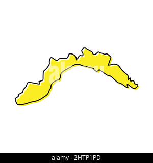 Simple outline map of Liguria is a region of Italy. Stylized minimal line design Stock Vector ...