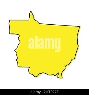 Simple outline map of Mato Grosso is a state of Brazil. Stylized minimal line design Stock ...