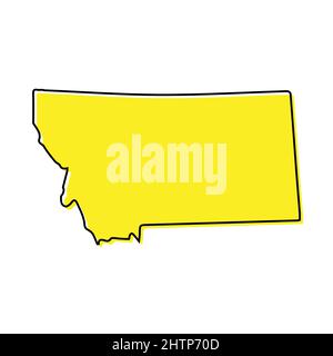 Montana map. Just a simple border map. Shape of the state. Flat blank ...