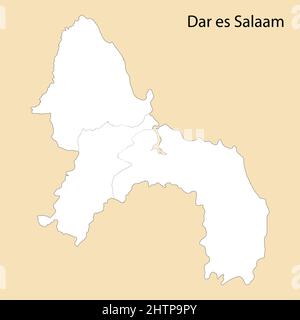 High Quality map of Dar es Salaam is a region of Tanzania, with borders ...