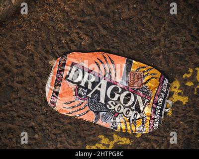 Discarded drinks can. Themes: litter, trash, pollution, recycling ...