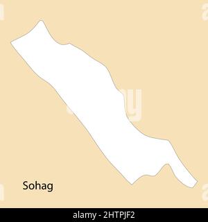 Egypt high detailed map sohag, geography graphic country, africa border ...