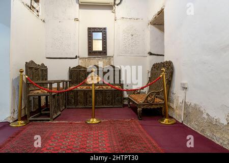 Interior of a traditional Saudi Arabian home on display in a hotel near ...