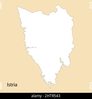 High Quality map of Istria is a region of Croatia, with borders of the ...