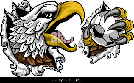 Bald Eagle Hawk Ripping Soccer Football Mascot Stock Vector Image & Art ...