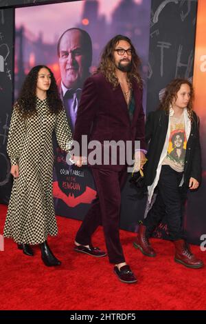 (L-R), Nakoa-Wolf Momoa, Jason Momoa and Lola Iolani Momoa attend the ...
