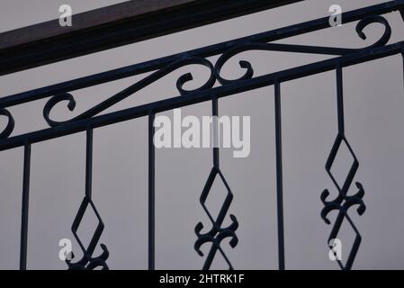 Traditional handcrafted wrought iron balcony railing Stock Photo - Alamy