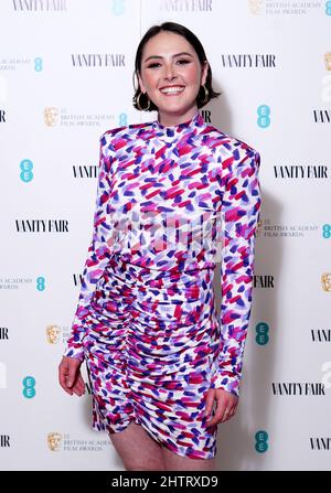 Emma Sidi arrives at 180 Strand in London for the Vanity Fair EE Rising ...
