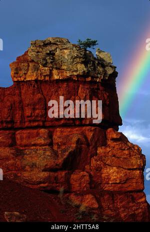 Utah Red Rock Canyon with rainbow Stock Photo - Alamy
