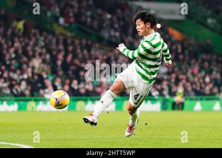 Celtic's Reo Hatate shoots at goal during the UEFA Champions League ...