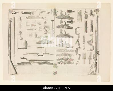 Engraving of Firearms Parts ca. 1750 Perrier French Made by a little ...