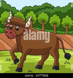 Ox Animal Cartoon Colored Clipart Illustration Stock Vector Image & Art ...