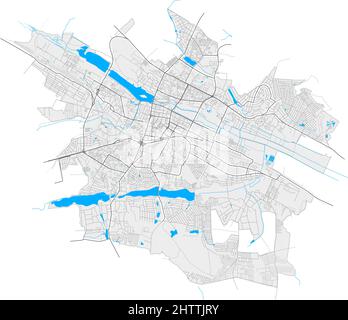 Map of Khmelnytskyi city, Ukraine. Urban black and white poster. Road ...