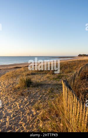 Rivedoux-plage Beach through dunes in ile de re in french country ...