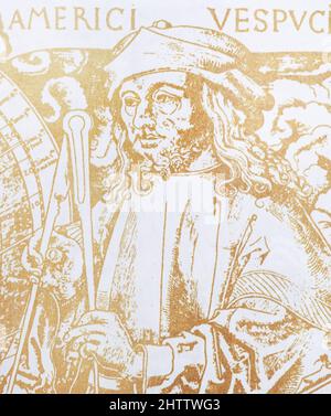 A portrait of Amerigo Vespucci, the Italian explorer whose name was ...