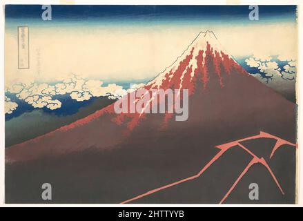 Storm below Mount Fuji (Sanka no haku u), from the series Thirty-six ...