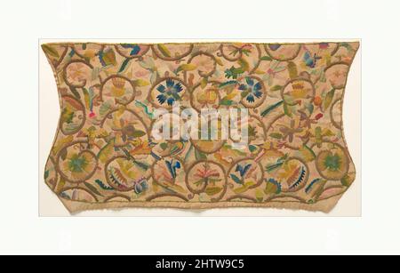 Coif, early 17th century, British, Linen embroidered with silk and ...
