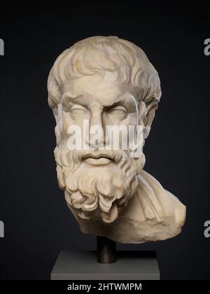 Portrait head from a statue of a philosopher. Bronze. Found on the ...