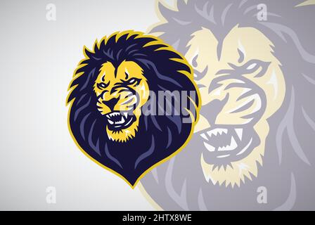 lion head face illustration for esports logo design vector Stock Vector ...