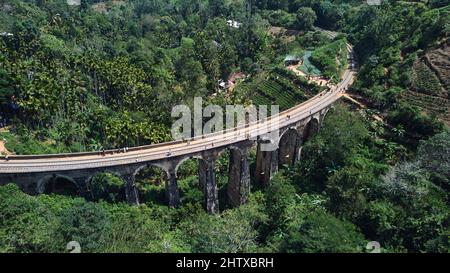Aerial view of the Demodara nine-arch bridge Stock Photo - Alamy