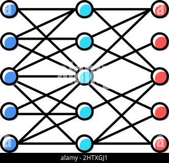 multilayer neural network color icon vector illustration Stock Vector ...