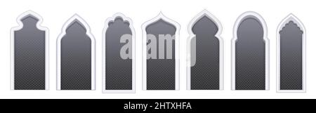 Set of islamic windows. Ornamental arabic windows. Arabic arches ...