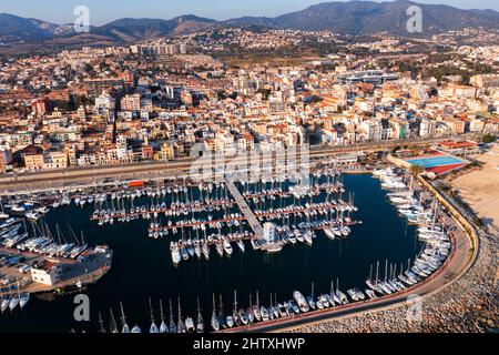 View from drone of El Masnou town, Spain Stock Photo - Alamy
