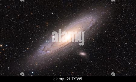 The Andromeda Galaxy (NGC 224) in the constellation Andromeda along ...