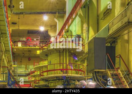 Chernobyl nuclear power plant. Cooling tower overlooking the nuclear ...