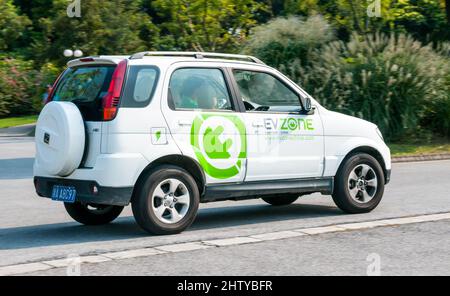 Daihatsu Terios based Zotye 5008 EV, an early Chinese EV, being driven ...