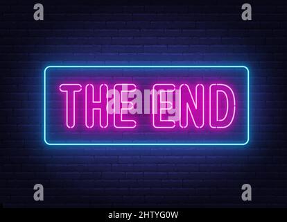 The end neon sign on brick wall background Stock Vector Image & Art - Alamy