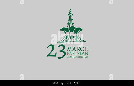 Pakistan Day vector Minar e Pakistan 23rd March Vector Illustration ...